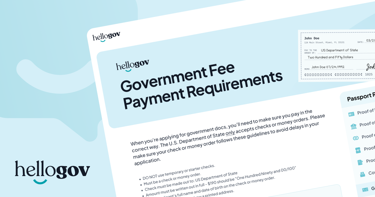 Find out how to pay government application fees | HelloGov